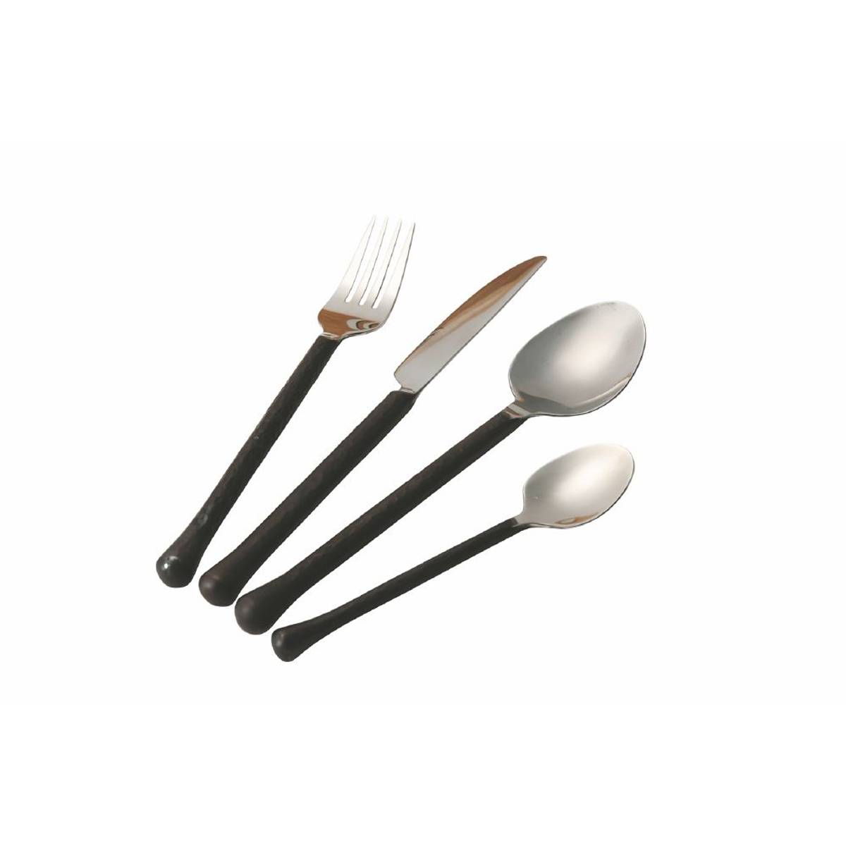Bestikk Black 24 deler. Sort bestikksett , svart. - Diversum